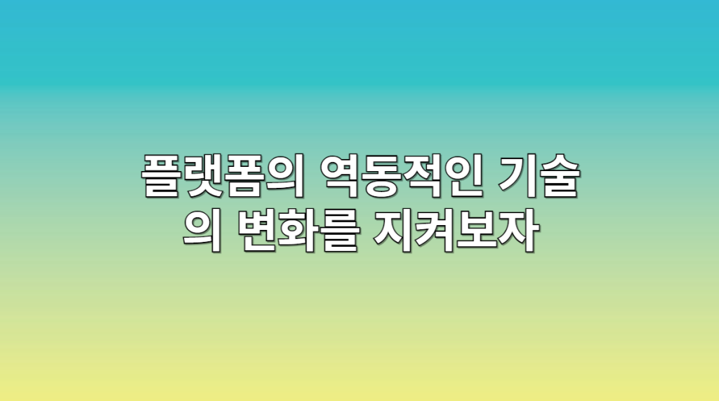 플랫폼 기술적인 변화 2024년의 변동성 - TacTonic